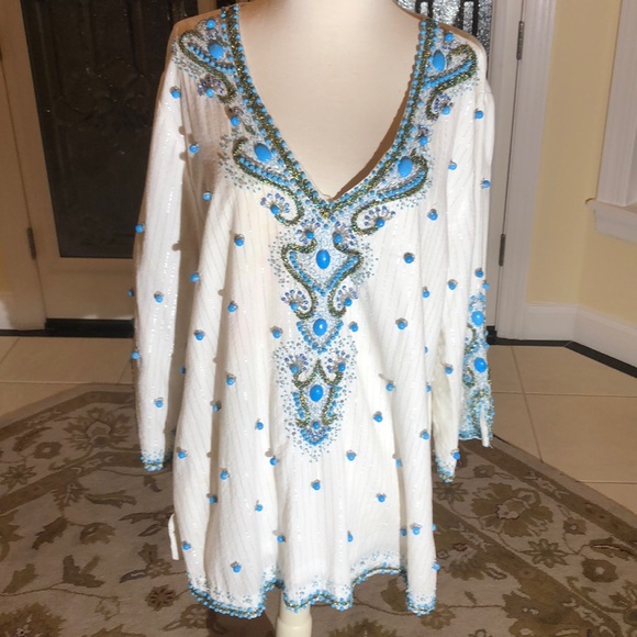 Boston Proper | Tops | Boston Proper Beaded Tunic | Poshmark